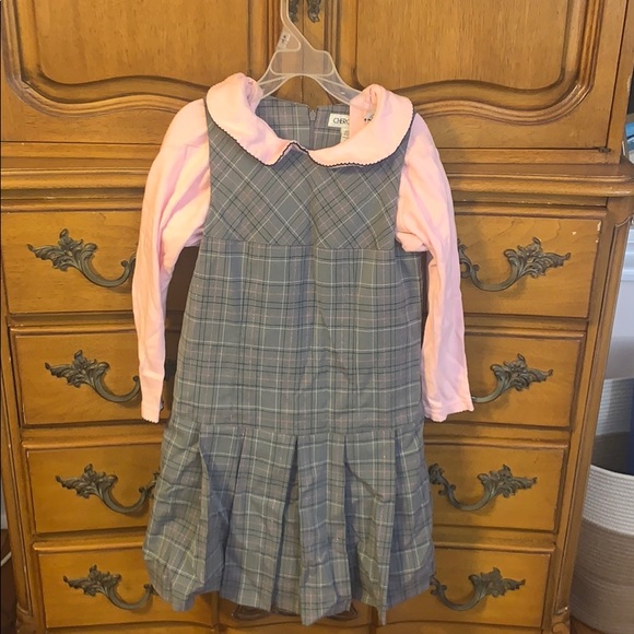 Cherokee | Dresses | Worn Once Girls Grey Plaid Dress Set | Poshmark